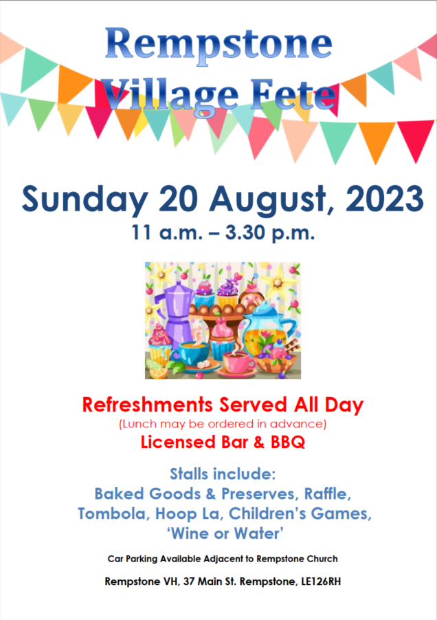 ARCHIVE Event - Rempstone Summer Fete: 20th August 2023 - Rempstone ...