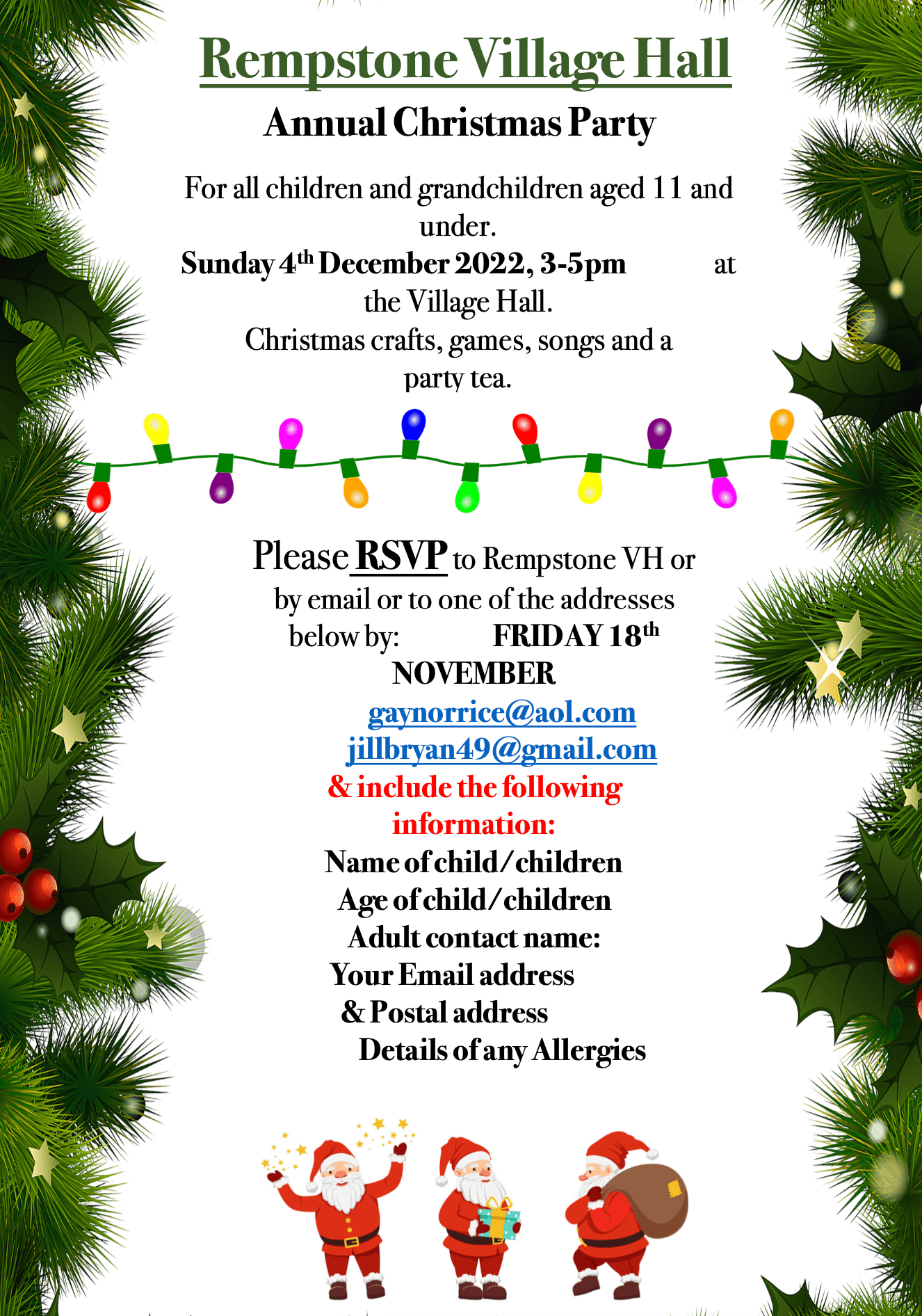 ARCHIVE Event - *Residents Only* Rempstone Children's Christmas Party ...